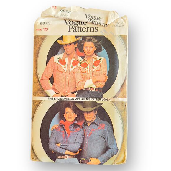Vogue | Office | 97s Vogue 8973 Sz 15 Mens Cowboy Western Shirt With ...